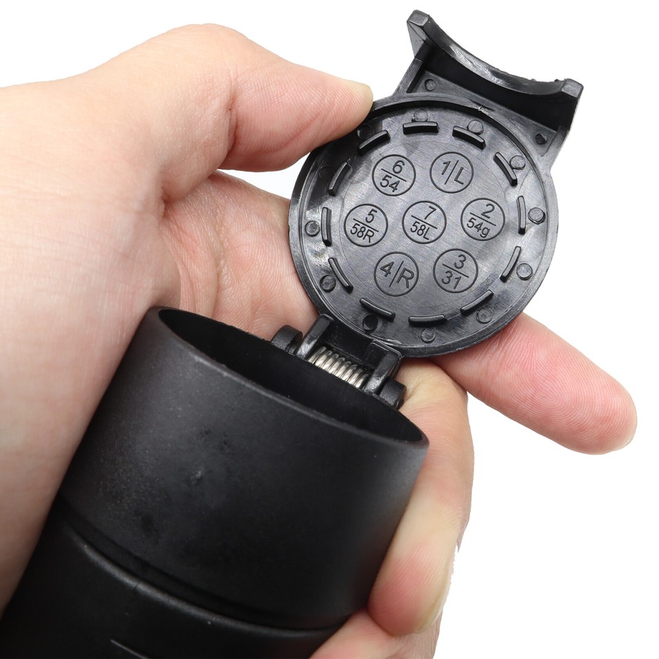 7-Pin Round to 7-Way Blade Trailer Adaptor US Type for Most RV Trailer ...