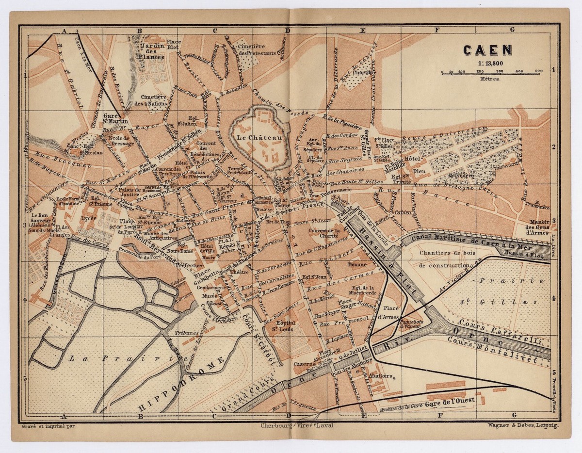 Caen Normandy France Map