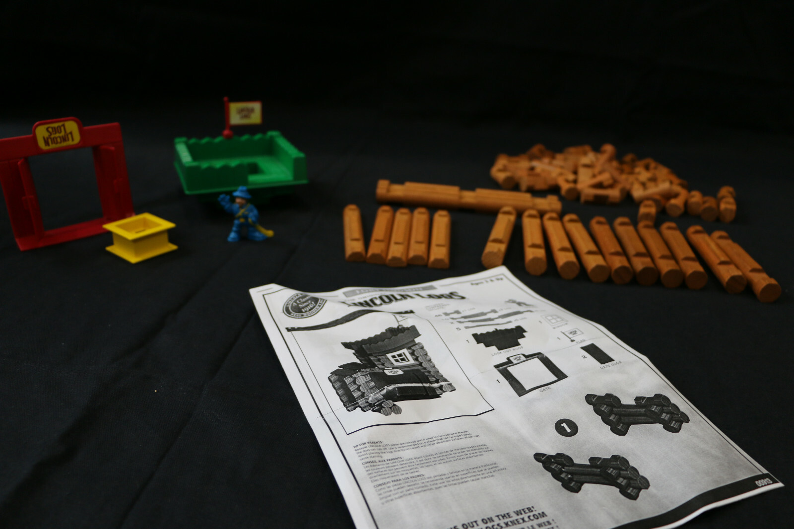 Lincoln Logs "Fort Hudson" Building Wood Set Complete 70 pc without box ...