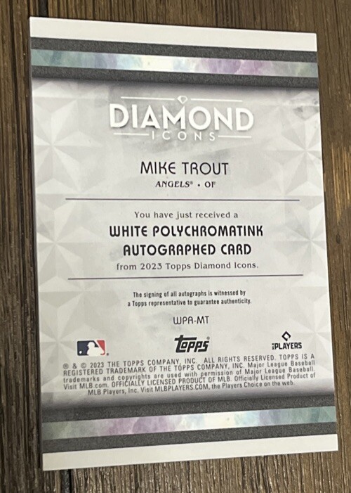 2023 Topps Diamond Icons Mike Trout Green Ink White PolychromatINK Auto ...