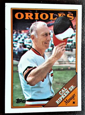1988 #444 Cal Ripken Sr. Baltimore Orioles Manager & UNMARKED chklst ...