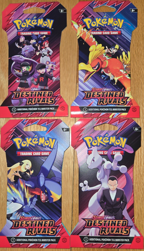 4x Pokemon TCG Scarlet & Violet Destined Rivals Sleeved Packs BRAND NEW ...