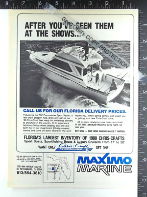 1988 AD for Maximo Marine Chris Craft 392 Commander Sport Sedan yacht ...