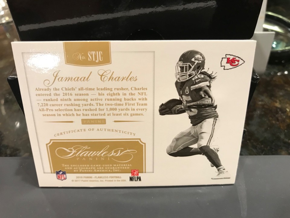 Panini Flawless On Card Autograph Jersey Chiefs Jamaal Charles 02/15 ...