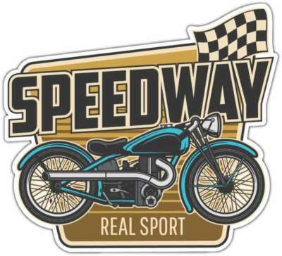 Speedway Sport Racing Bike Biker Motocross Car Bumper Window Sticker ...