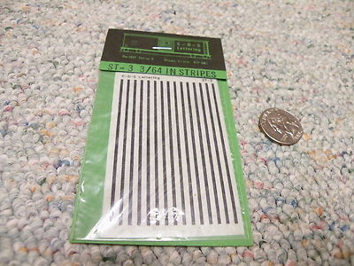 CDS Dry Transfers decals HO striping ST-3 3/64" black C9 | eBay