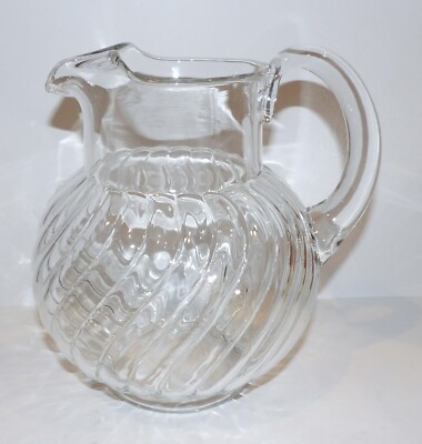 BEAUTIFUL VINTAGE FOSTORIA GLASS COLONY BALL SHAPED PITCHER WITH ICE ...