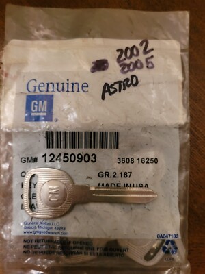 Genuine GM Front Door Entry-Key Blank 12450903 1 Chevy Astro Key 2002 ...