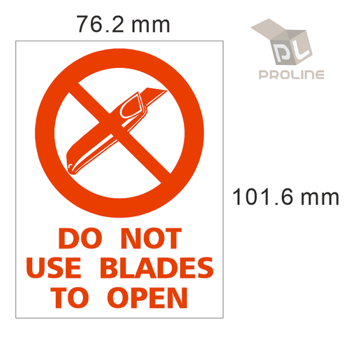 1 Roll 500 Labels 3x4 Do Not Use Blades To Open Warning Stickers | eBay