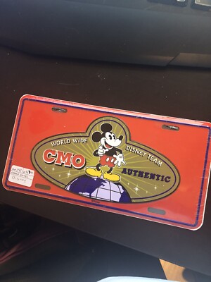 WDW Worldwide Disney Team CMO License Plate Authentic Red | eBay
