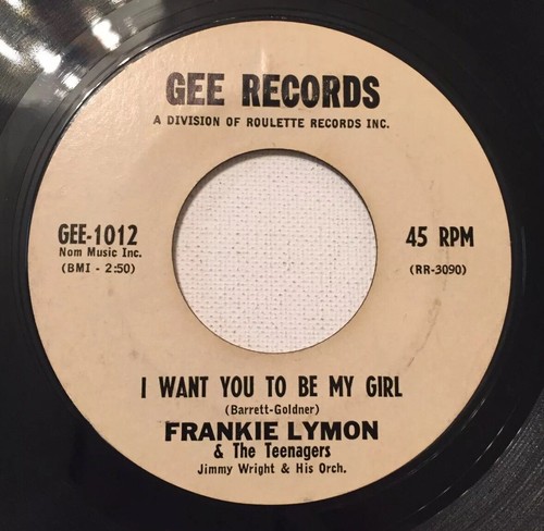 FRANKIE LYMON, I WANT YOU TO BE MY GIRL, GEE#1012, ROCK & ROLL 45 RECORD, 1956 | eBay