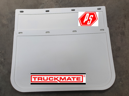 P1524 - 2 TRUCKMATE PLAIN MUD FLAPS WHITE 380mmx610mm (15inch ...