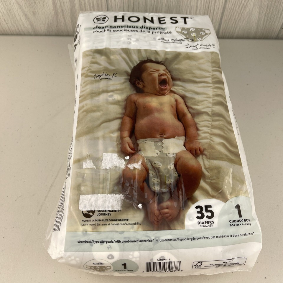 Honest Company Clean Conscious Disposable Baby Diapers Sz 1 (35 count ...