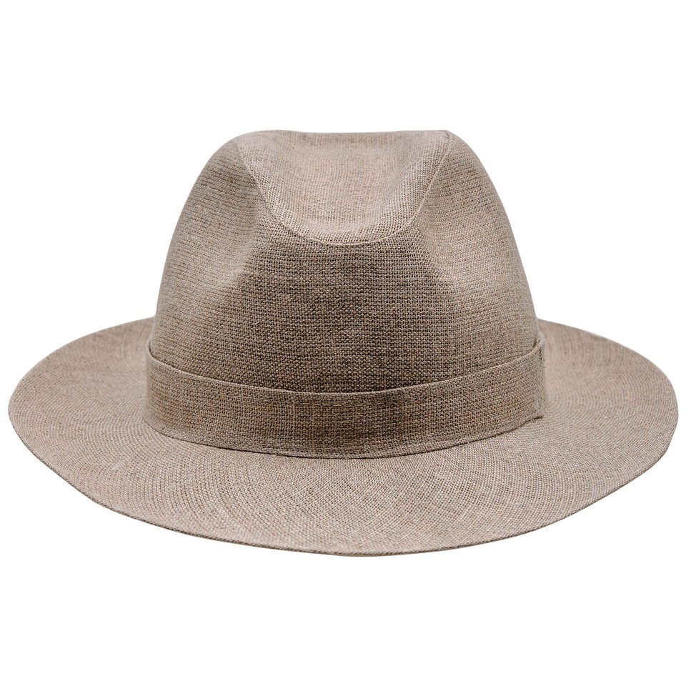 Sterkowski SUGARCANE Linen Summer Fedora Hat Sun Beach Safari Party | eBay