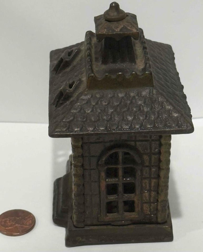 KENTON MFG. Co. Vintage Cast Iron STATE BANK Still Coin Bank Excellent ...