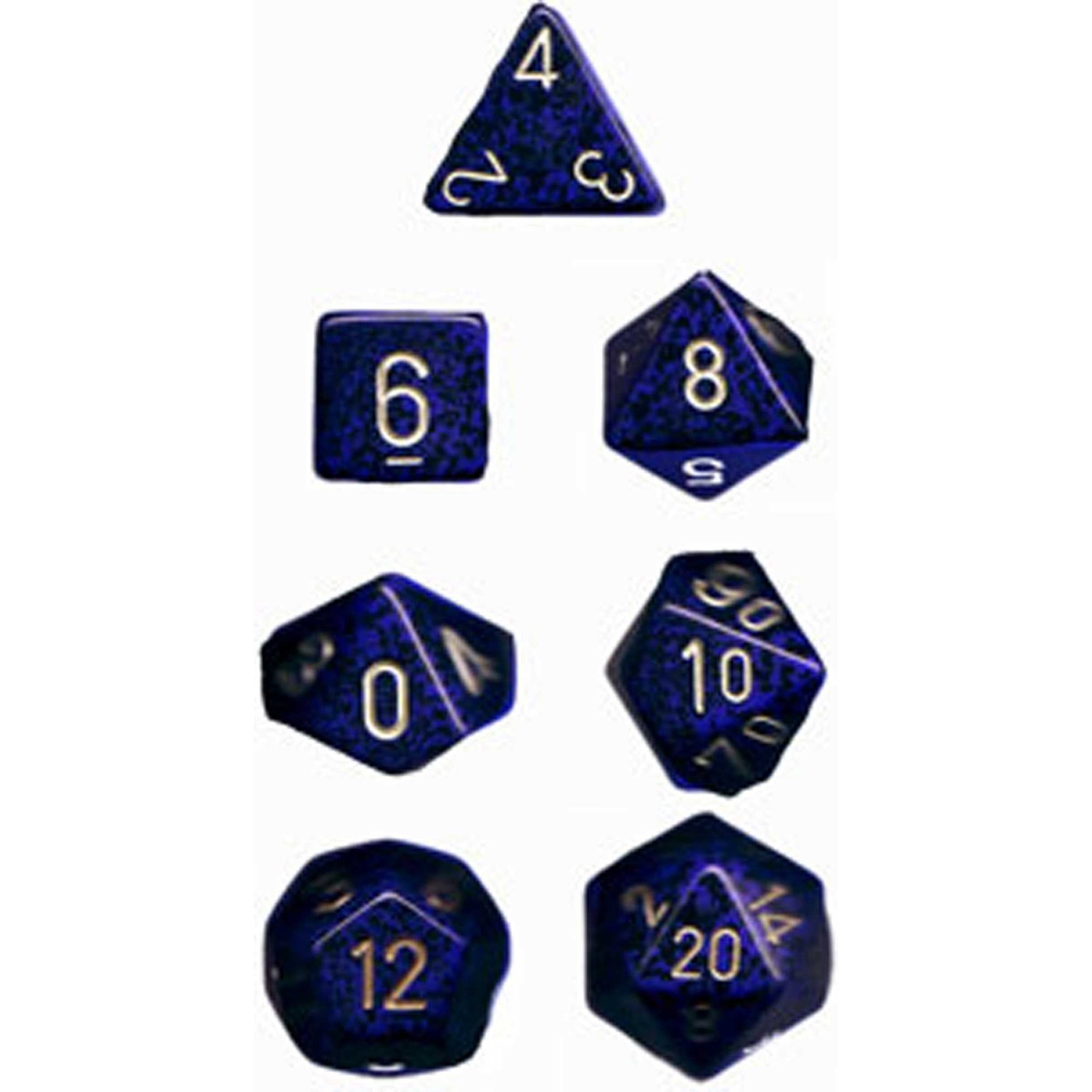 Polyhedral Dice: Speckled - Golden Cobalt (7) | eBay
