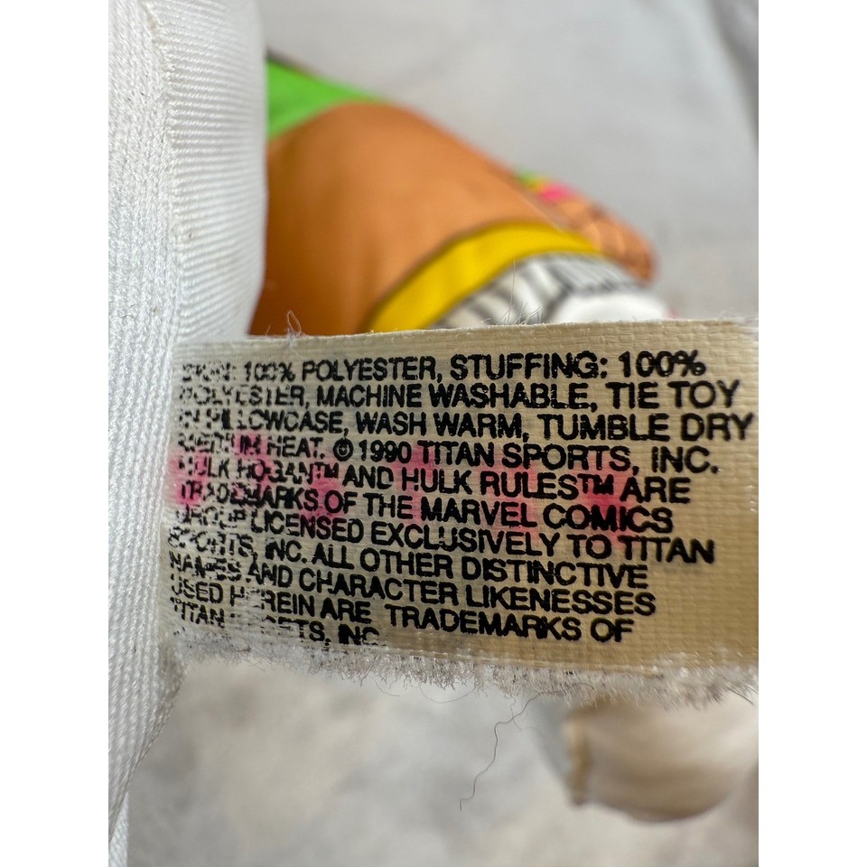 WWF The Ultimate Warrior Plush Toy 1990 Titan Sports Inc Vintage | eBay