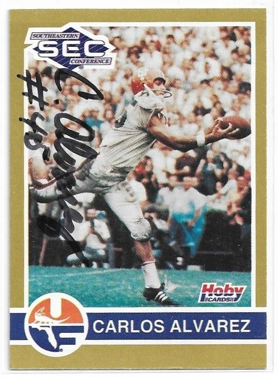 CARLOS ALVAREZ Autographed Signed 1991 Hoby Football card #74 Florida ...