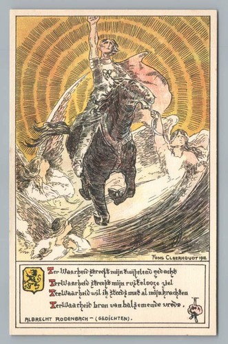 Flemish Patriotic Propaganda FONS CLAERHOUDT Antique WWI Poster Art PC ...