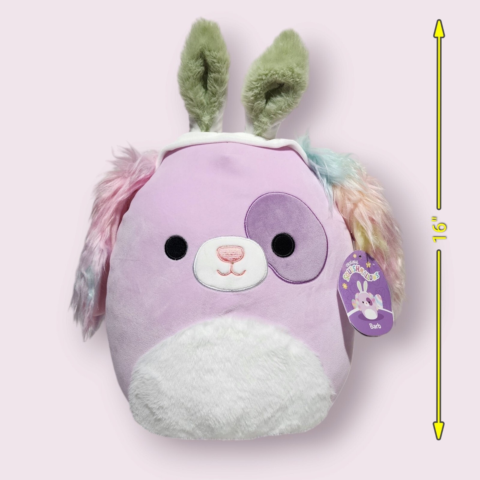 Rare 16 Inch Squishmallows Barb The Dog With Rainbow Colored Ears And ...