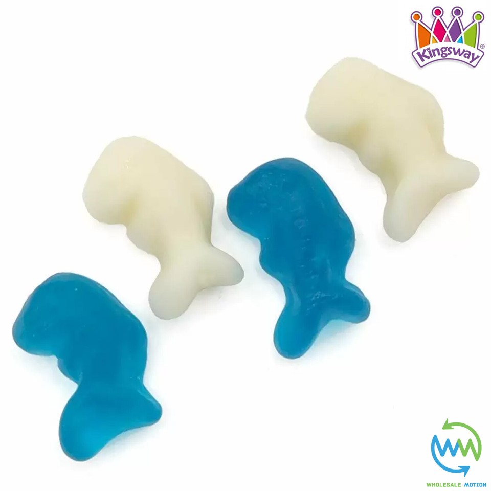 BABY DOLPHIN Sweets GUMMY Candy WHITE & BLUE DOLPHINS JELLY Kingsway ...