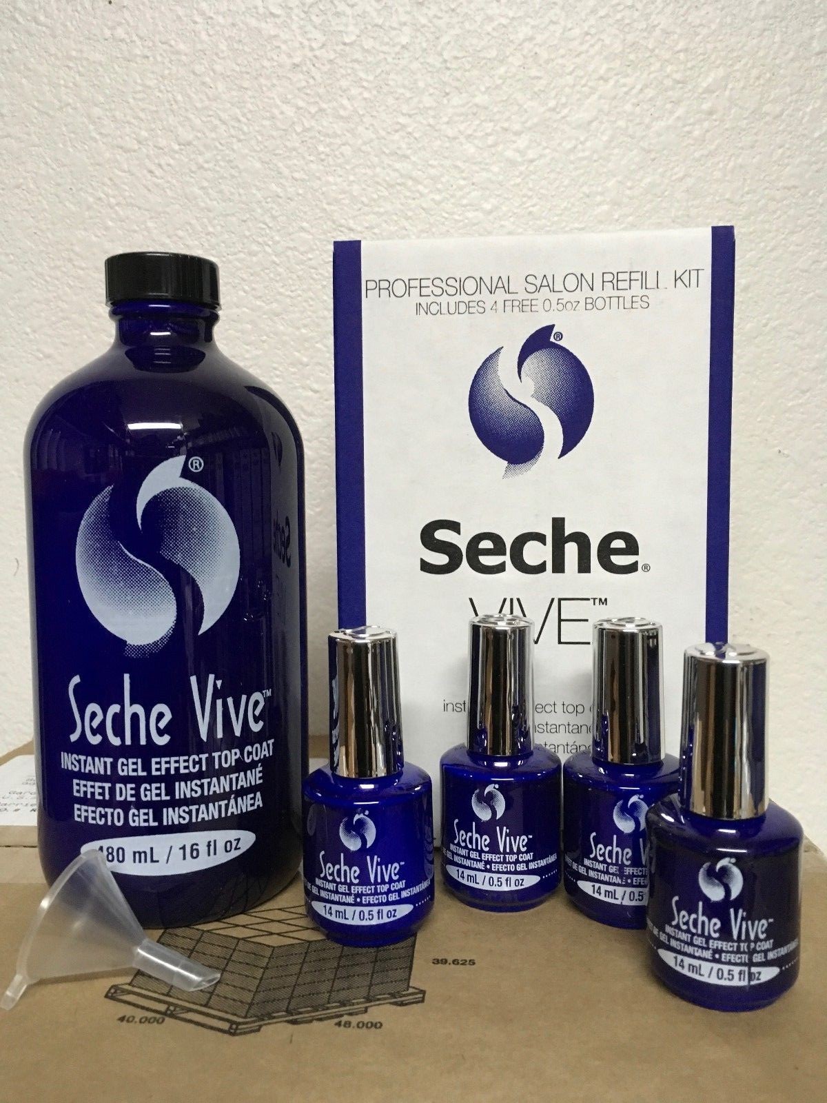 Seche VIVE Refill Kit Instant Gel Effect Top Coat 16 oz + 4 free 0.5 oz ...