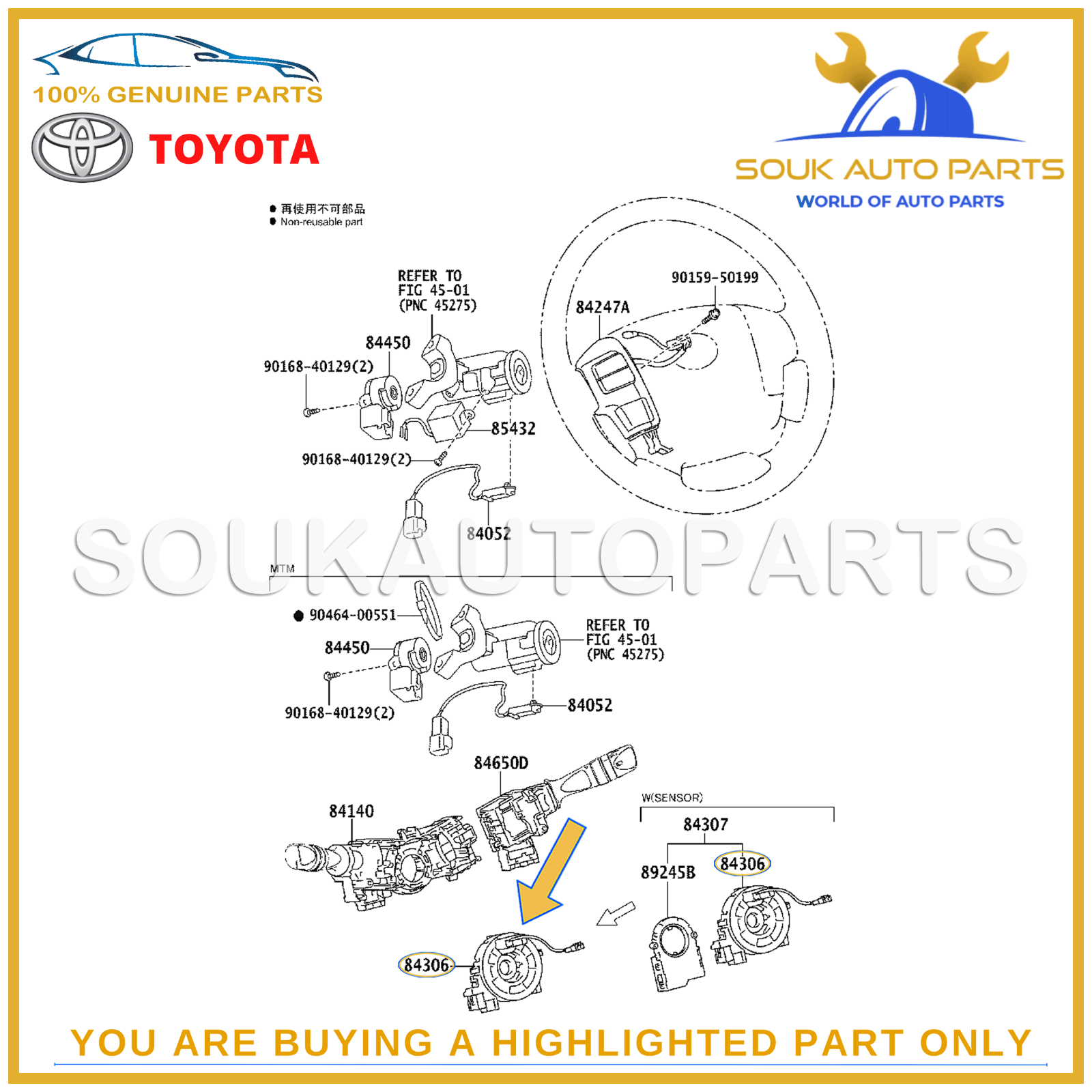84306-12160 Genuine Toyota SPIRAL CABLE SUB-ASSY 8430612160 OEM | eBay