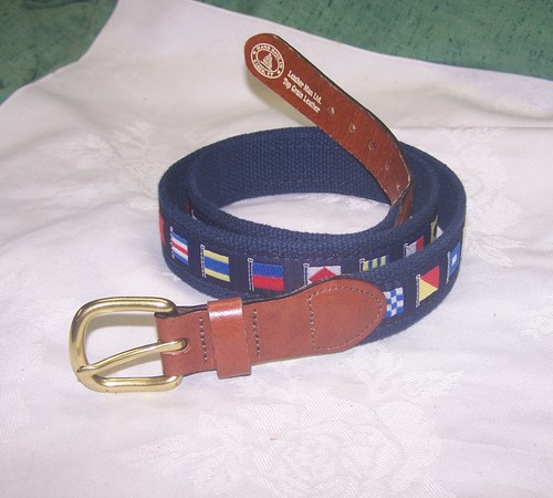 NEW Mens Signal Flags Belt Size 38 Made In USA Leather Man Essex, CT | eBay