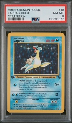 1999 Pokemon Fossil 1st Edition Lapras #10 English Holo Rare 10/62 ...