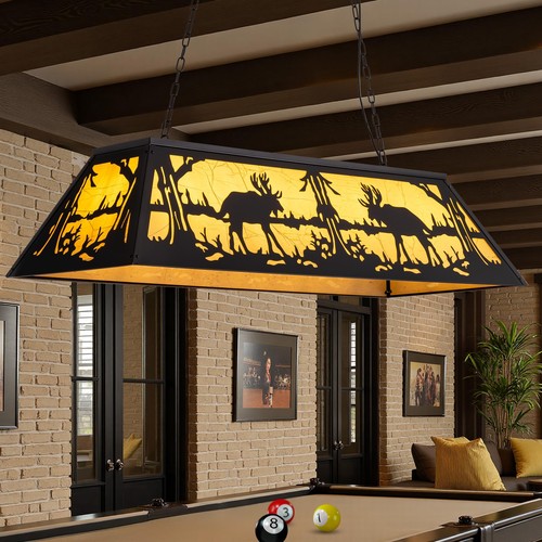 48-inch Billiard & Pool Table Lights Rustic Ceiling Light Fixture Pool ...