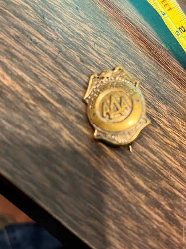 VINTAGE brass AAA School Safety Patrol Service Award Lapel Pin Circa ...
