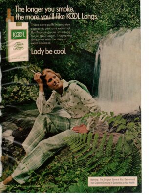 Vintage print ad Tobacco Cigarettes KOOL Longs Lady be Cool fashion ...