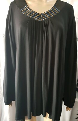 MY SIZE L 24 26 28 BLACK EMBELISHED TOP 150cm BUST | eBay Australia