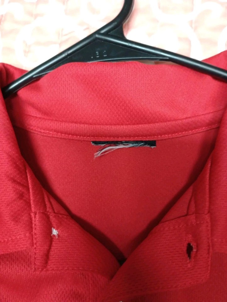 KFC Work Crest Uniform Polo Red Logo Shirt Sz L Kentucky Fried Chicken ...