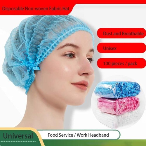 Bundled Hair Disposable Hat Food Service Dustproof Work Cap Catering ...