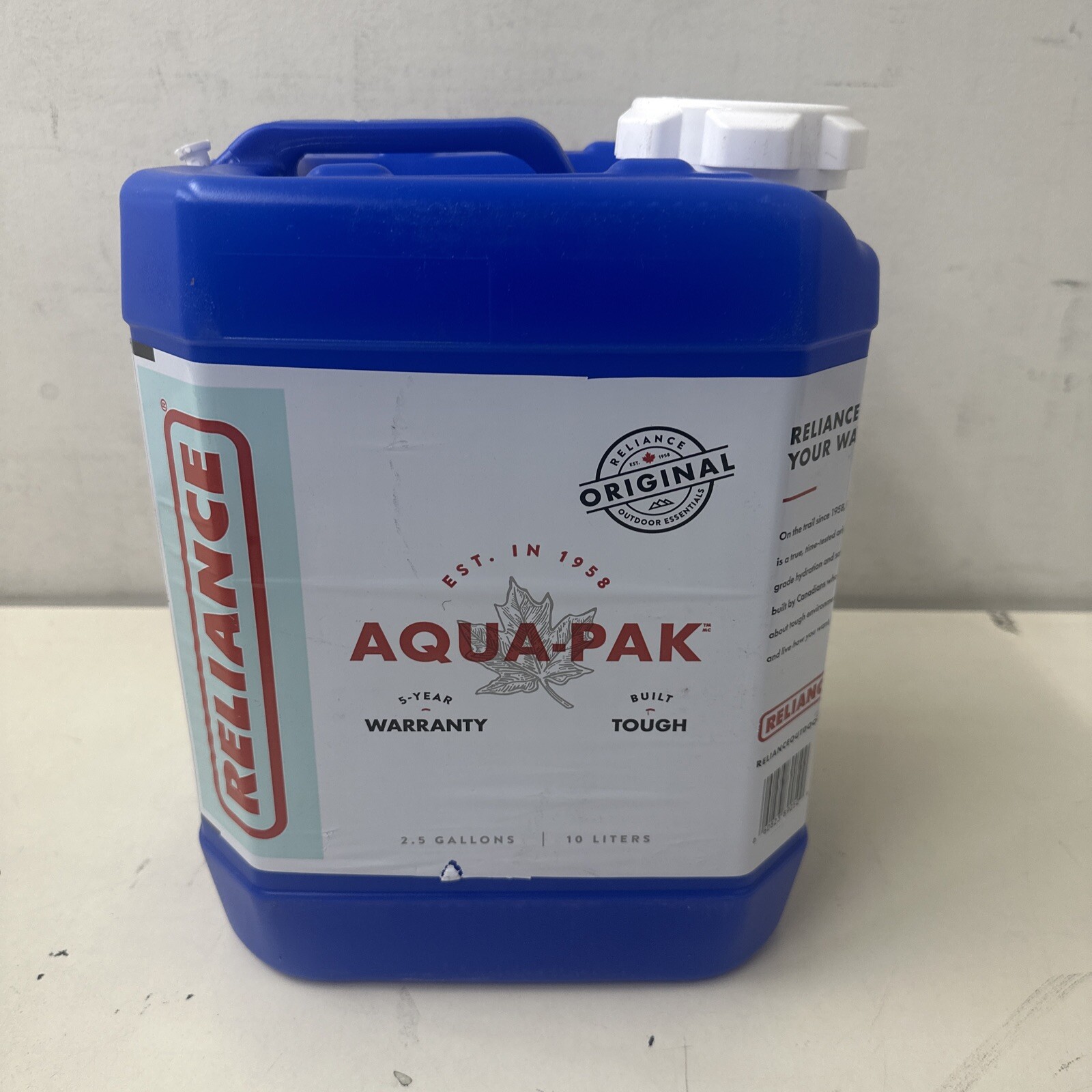 Reliance Products Aqua-Pak 2.5 Gallon Rigid Water Container for sale ...