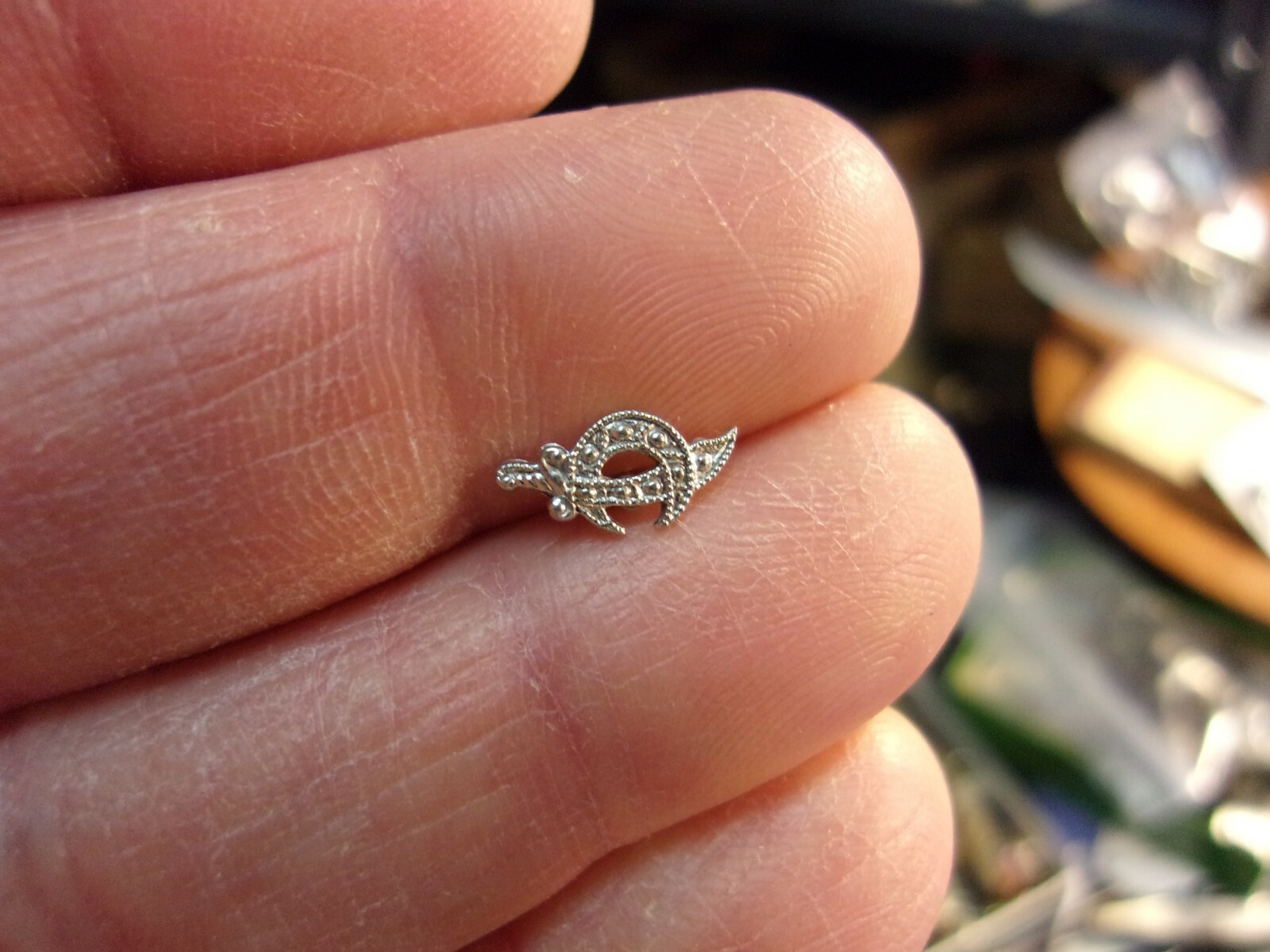 #4 of 9, NICE LITTLE 10K WHITE GOLD MASONIC SHRINERS SCIMITAR SWORD ...