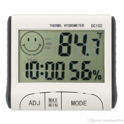 MINI DIGITAL INDOOR THERMOMETER HYGROMETER CLOCK HUMIDITY METER ...