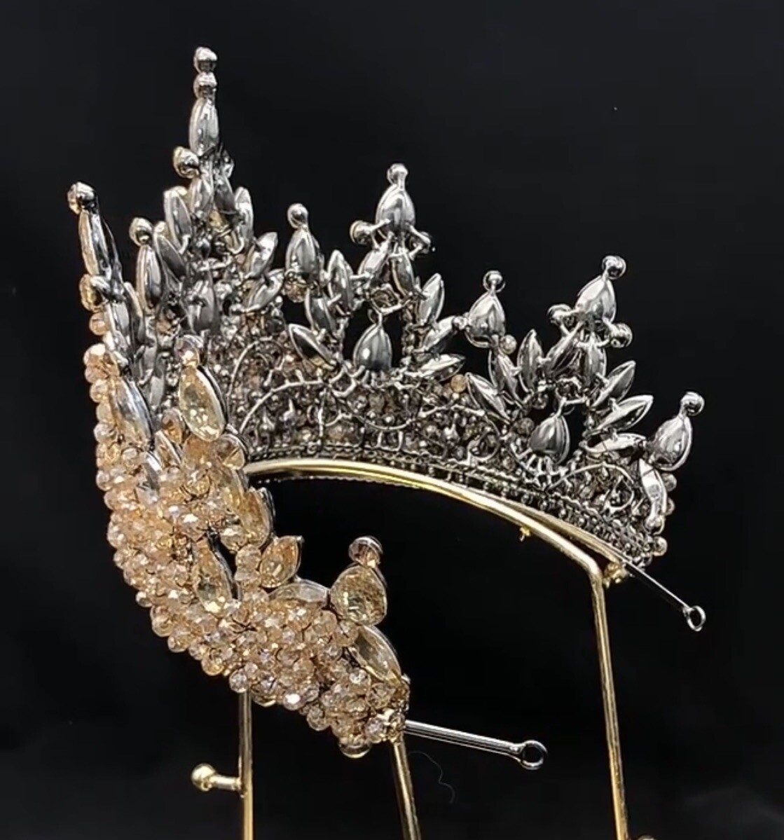 ELEGANT HANDMADE CRYSTAL BEADS BRIDE PEGEANT CROWN | eBay