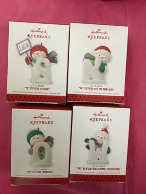 Hallmark Keepsake Ornament 2013 Let It Snow “s”, “n”, “o”, “w” snowman ...