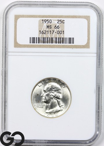 1950 Washington Quarter, NGC MS-66 ** Nice Cartwheel Luster! | eBay