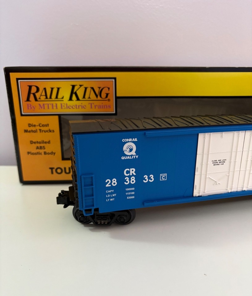 Rail King Conrail Blue 50’ DOUBLE DOOR PLUGGED BOXCAR 30-7453 MTH ...