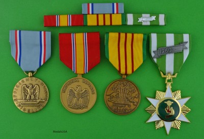 AIR FORCE 4 VIETNAM MEDALS & RIBBON BAR Service, Campaign, Good Conduct ...