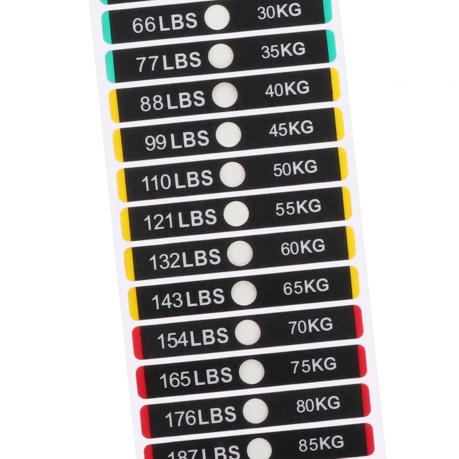 Weight Stickers 11-220lbs Black Background Weight Stack Labels for ...