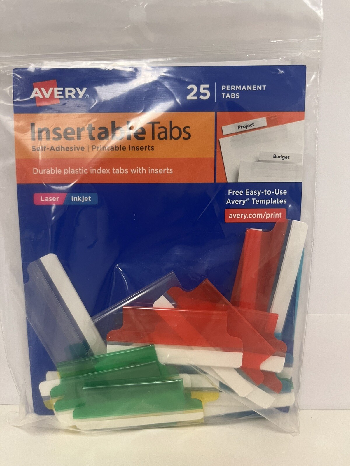 Avery Dennison Ave-16228 Self-adhesive Index Tabs With Printable for ...