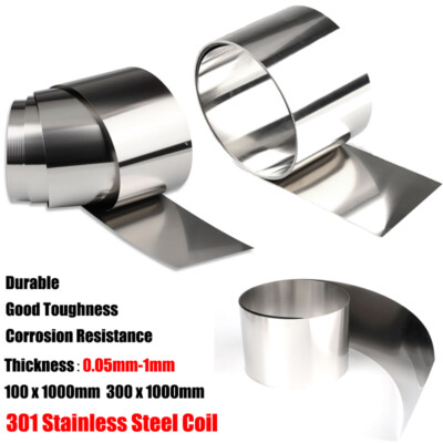 301 Stainless Steel Band Foil Sheet Metal Plate Strip Panel thick 0.05mm-1mm | eBay UK