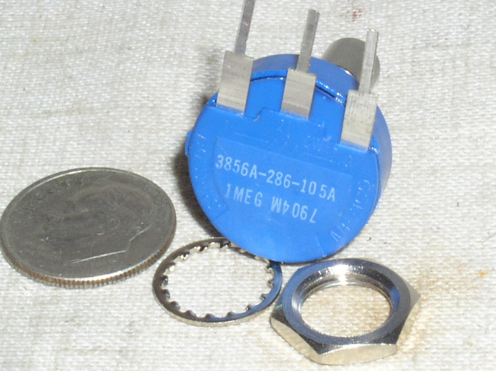 1 BOURNS 3856A-286-105A 1M 1 MEG 3.75T TRIMPOT PANEL MOUNT POT ...