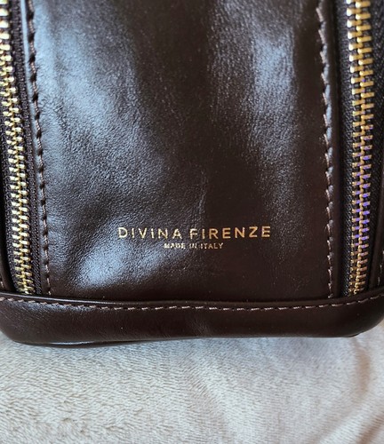Divina Firenze Arianna Italian Latte & Brown Leather Sling Backpack NWT ...