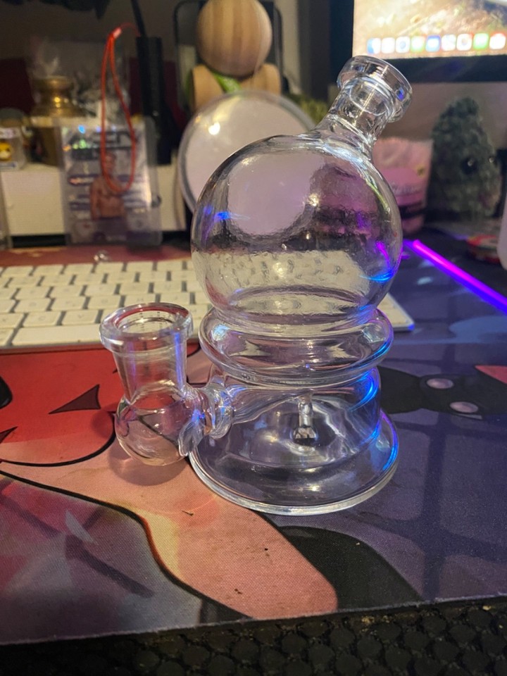 Compact 6" Glass Water Bubbler Pipe Bong Rig | eBay