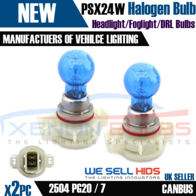 2 x PS19W XENON WHITE Halogen Bulb 12V 24W Replacement Foglights ...